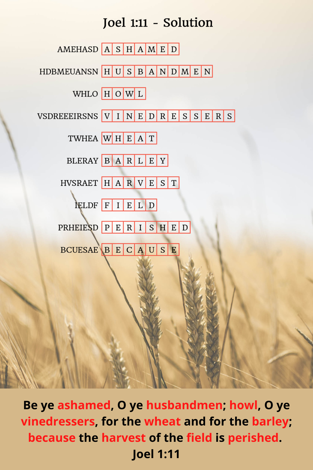 Bible Word Scramble Joel 1:11 – reflectionsaboutlifedotcom